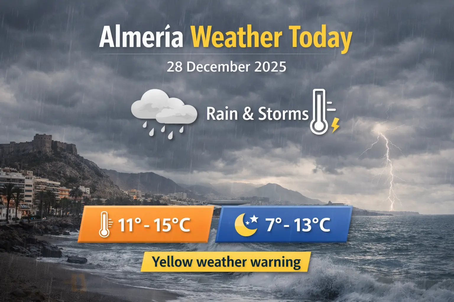 Almeria Weather Today: Yellow Warning for Rain and Storms | Visiting ...